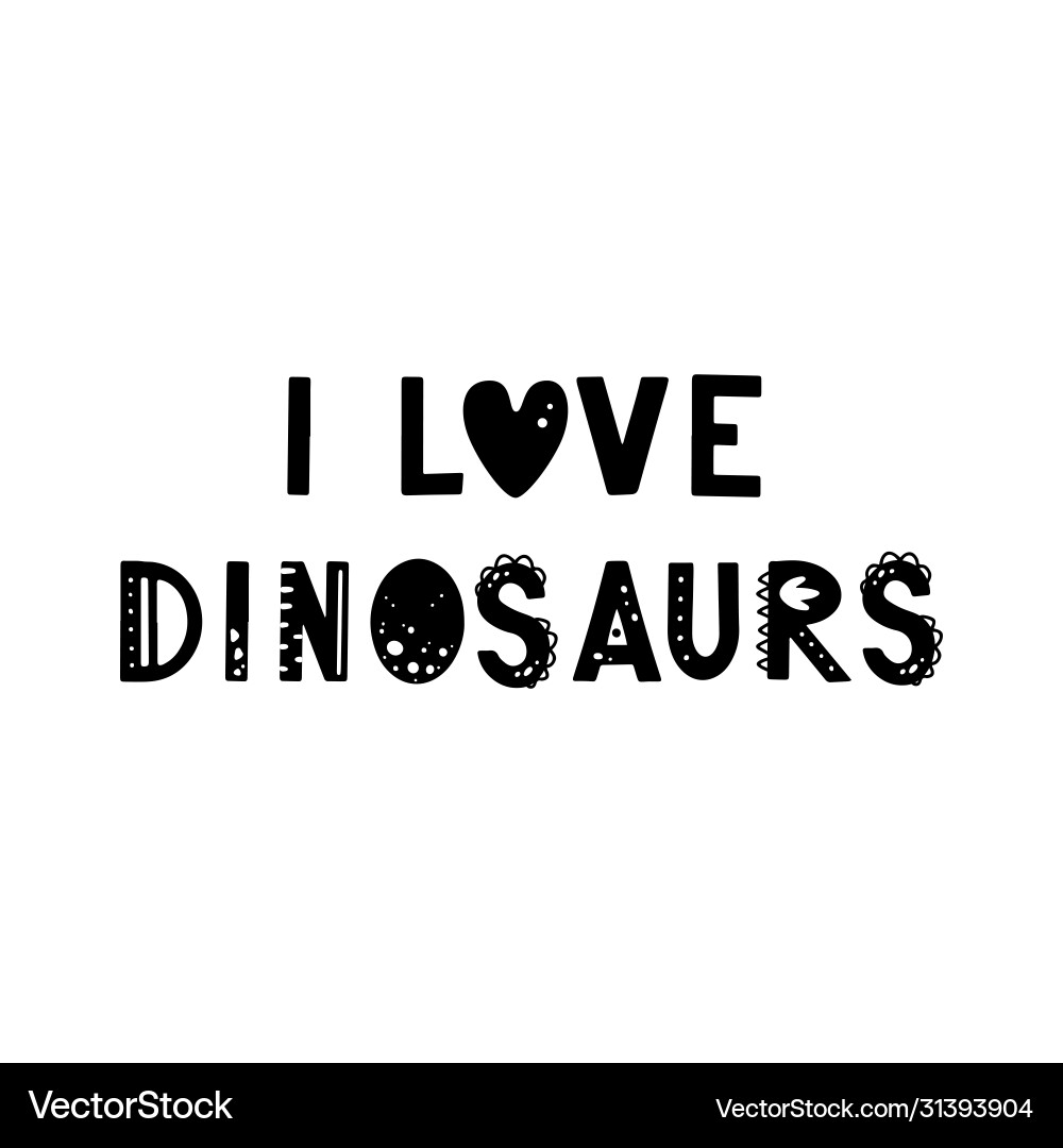 Dinosaur lettering scandinavian Royalty Free Vector Image