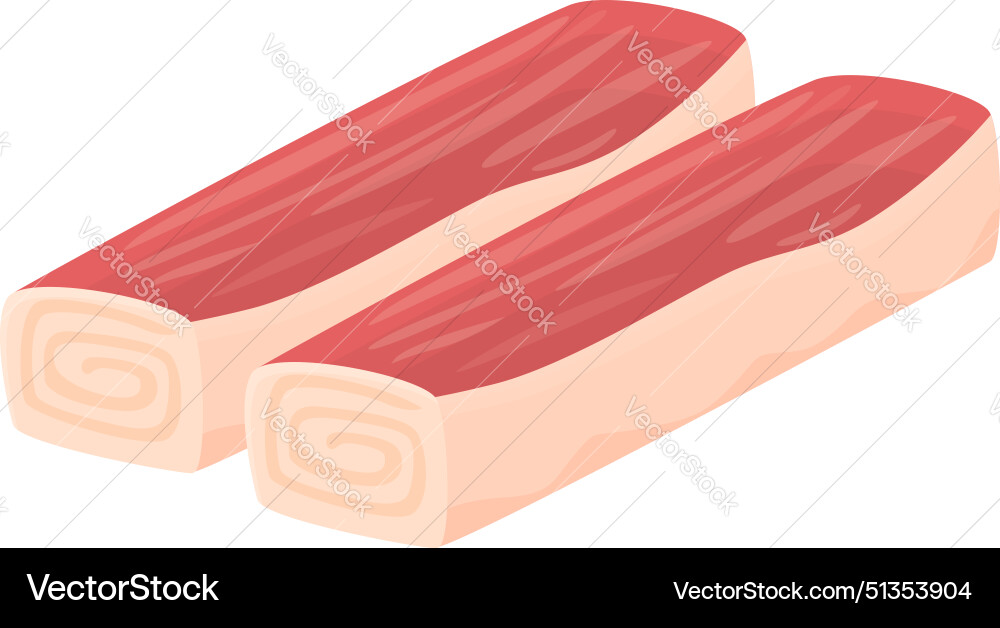 Isometric of sliced bacon Royalty Free Vector Image
