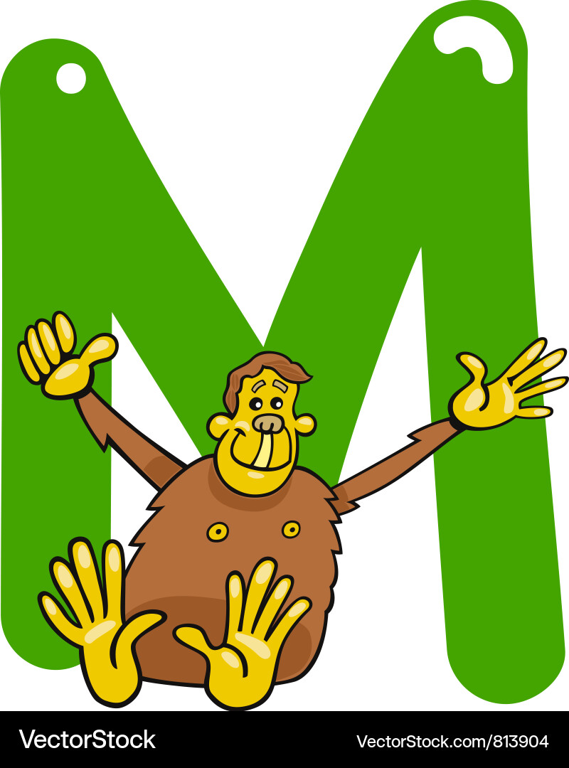 M for monkey Royalty Free Vector Image - VectorStock