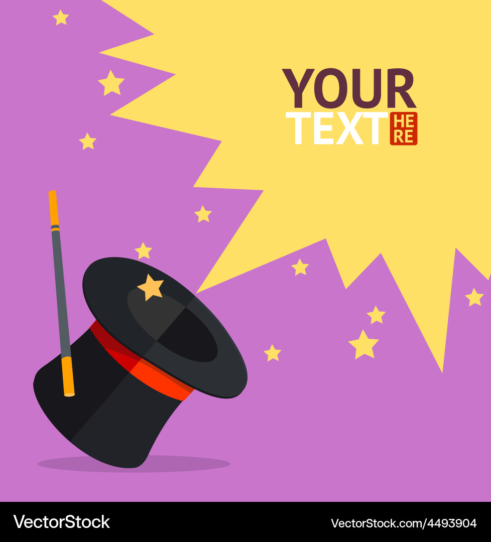 Magic hat background for text Royalty Free Vector Image
