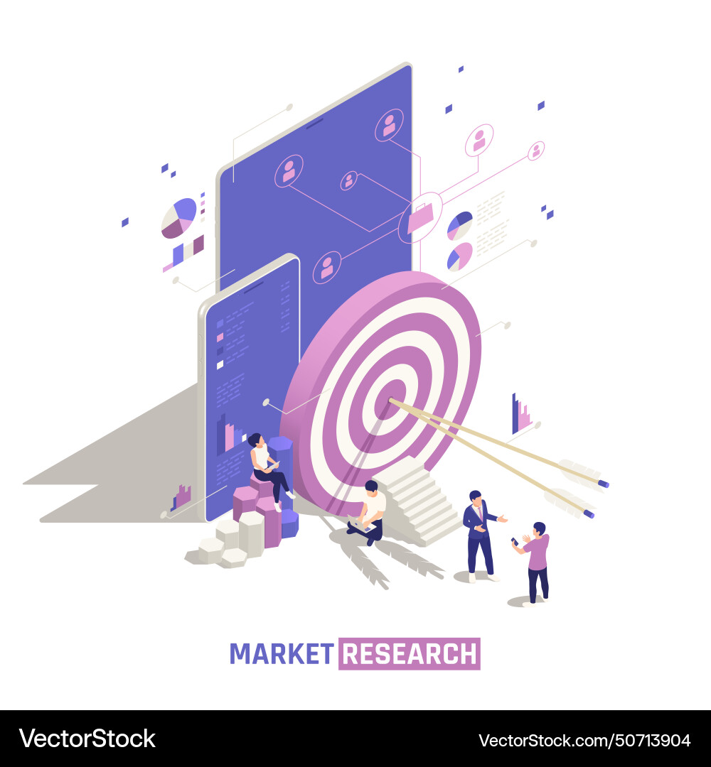 Market research design concept Royalty Free Vector Image