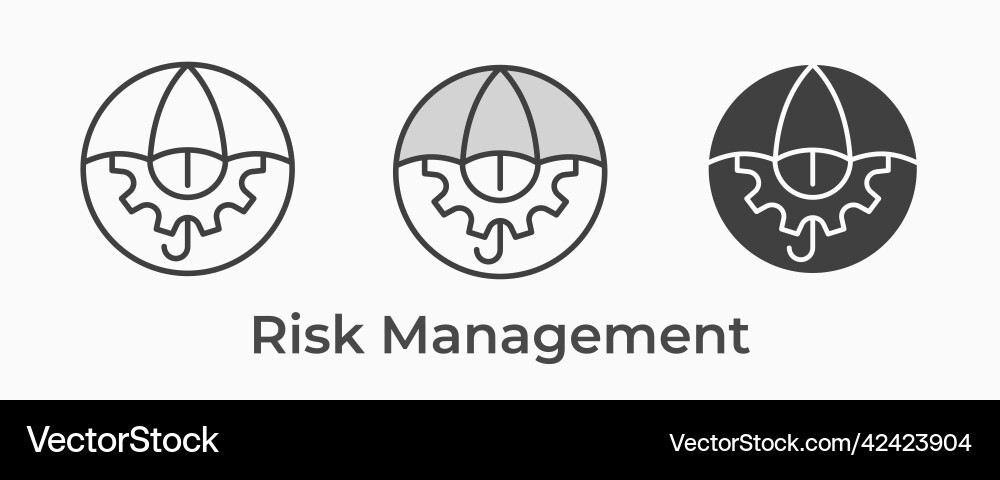 Risk management icon black Royalty Free Vector Image
