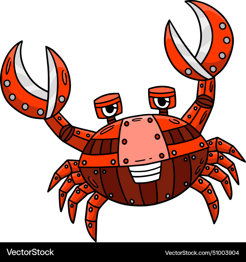 Robot crab cartoon colored clipart Royalty Free Vector Image