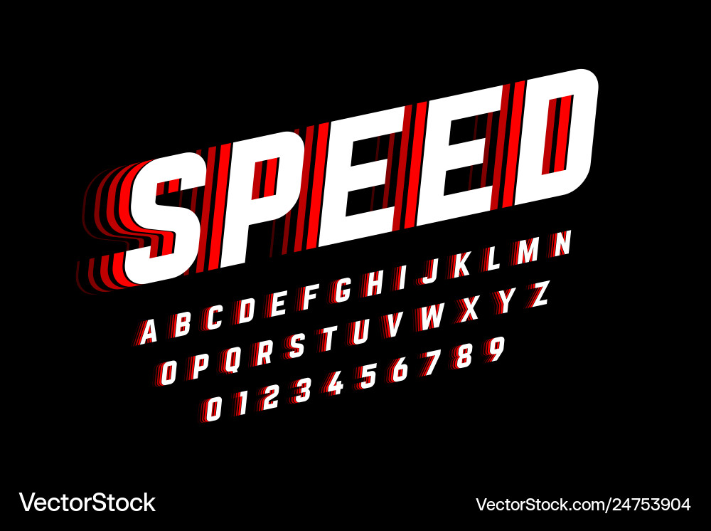Speed style font Royalty Free Vector Image - VectorStock