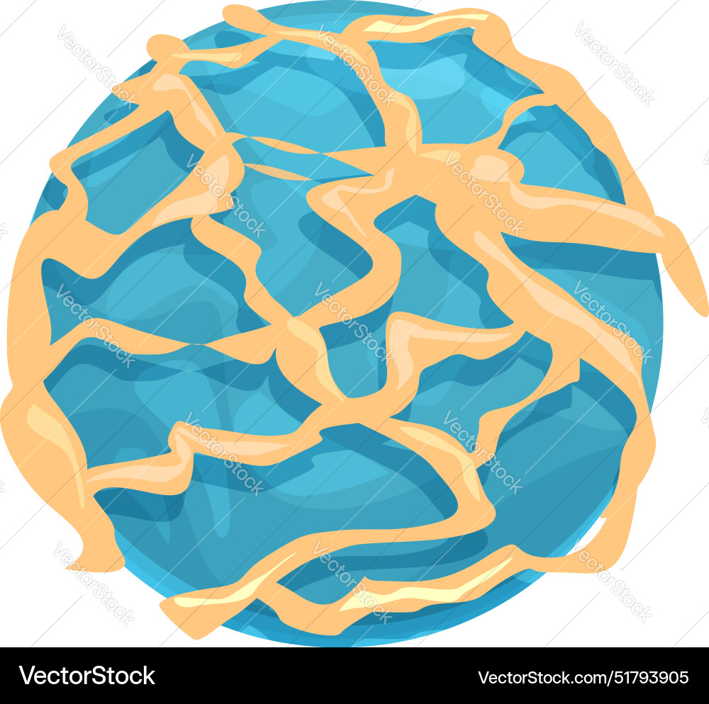 Blue cake pop covered in decorative yellow icing Vector Image