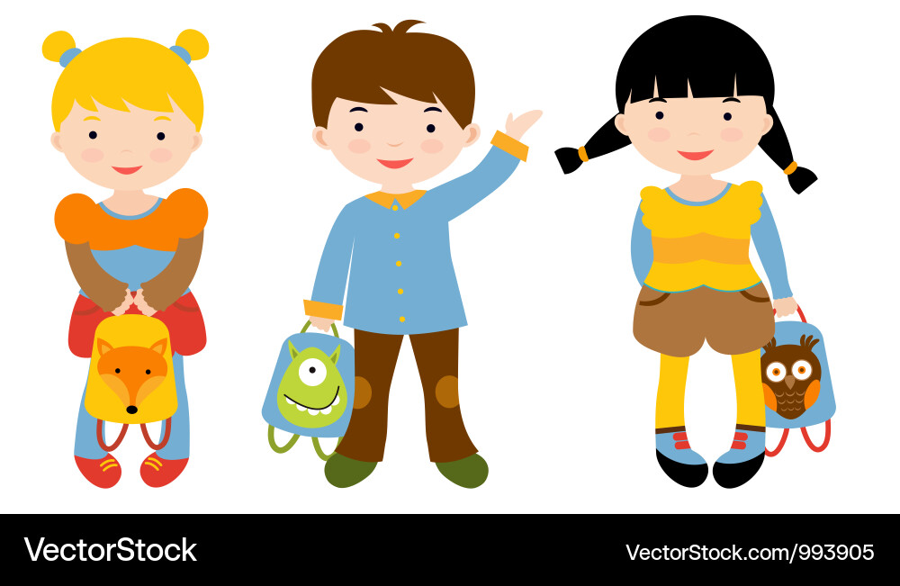 Children Returning To School Royalty Free Vector Image