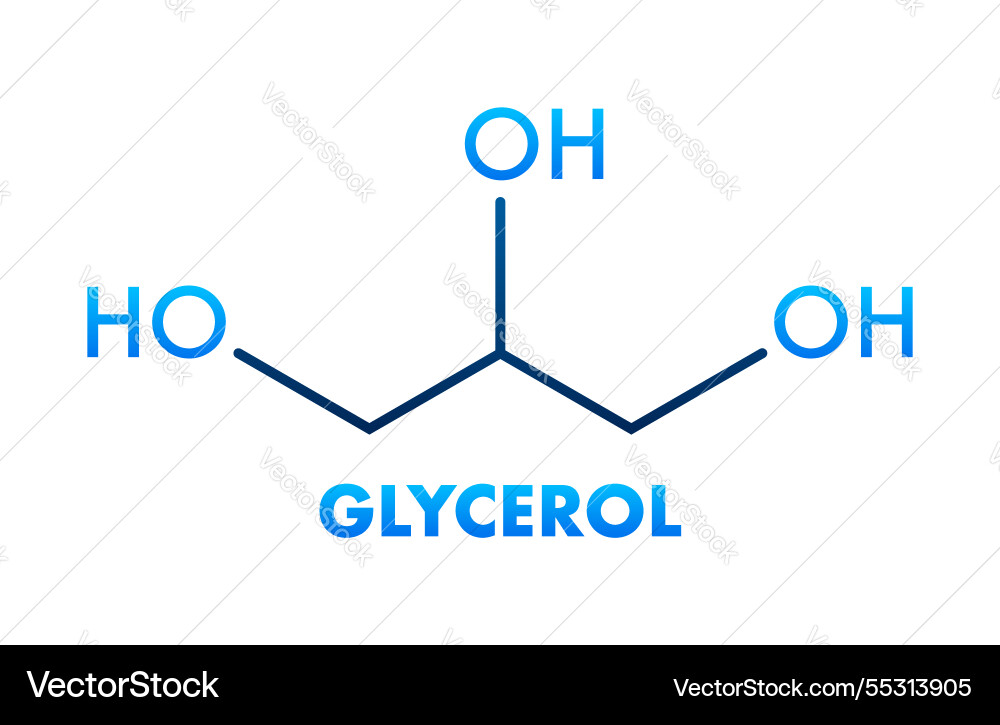 Glycerol molecular structure with hydroxyl groups Vector Image