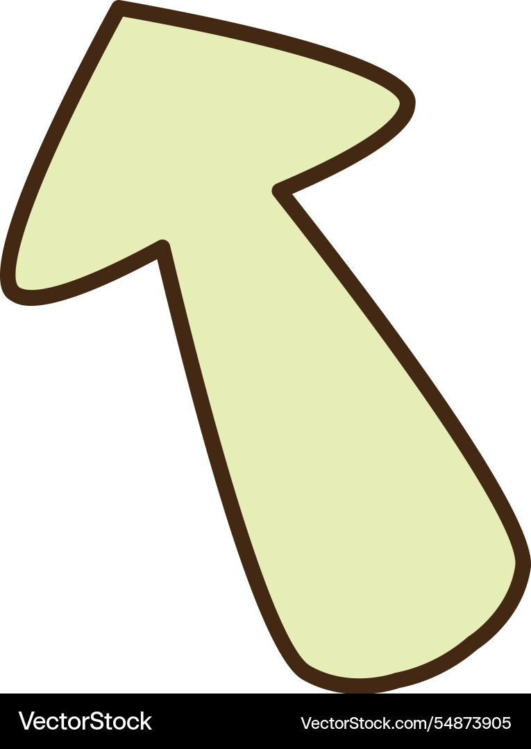 Hand drawn upward arrow Royalty Free Vector Image