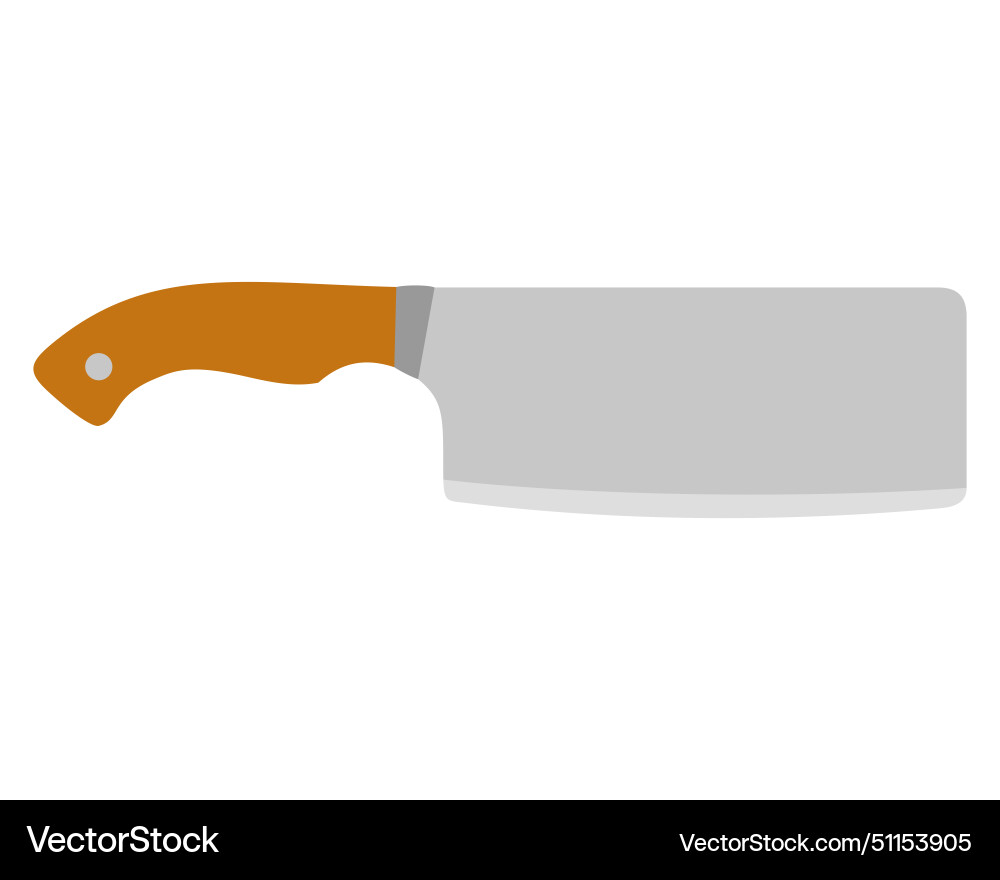 Meat cleaver knife steel kitchenware silver Vector Image