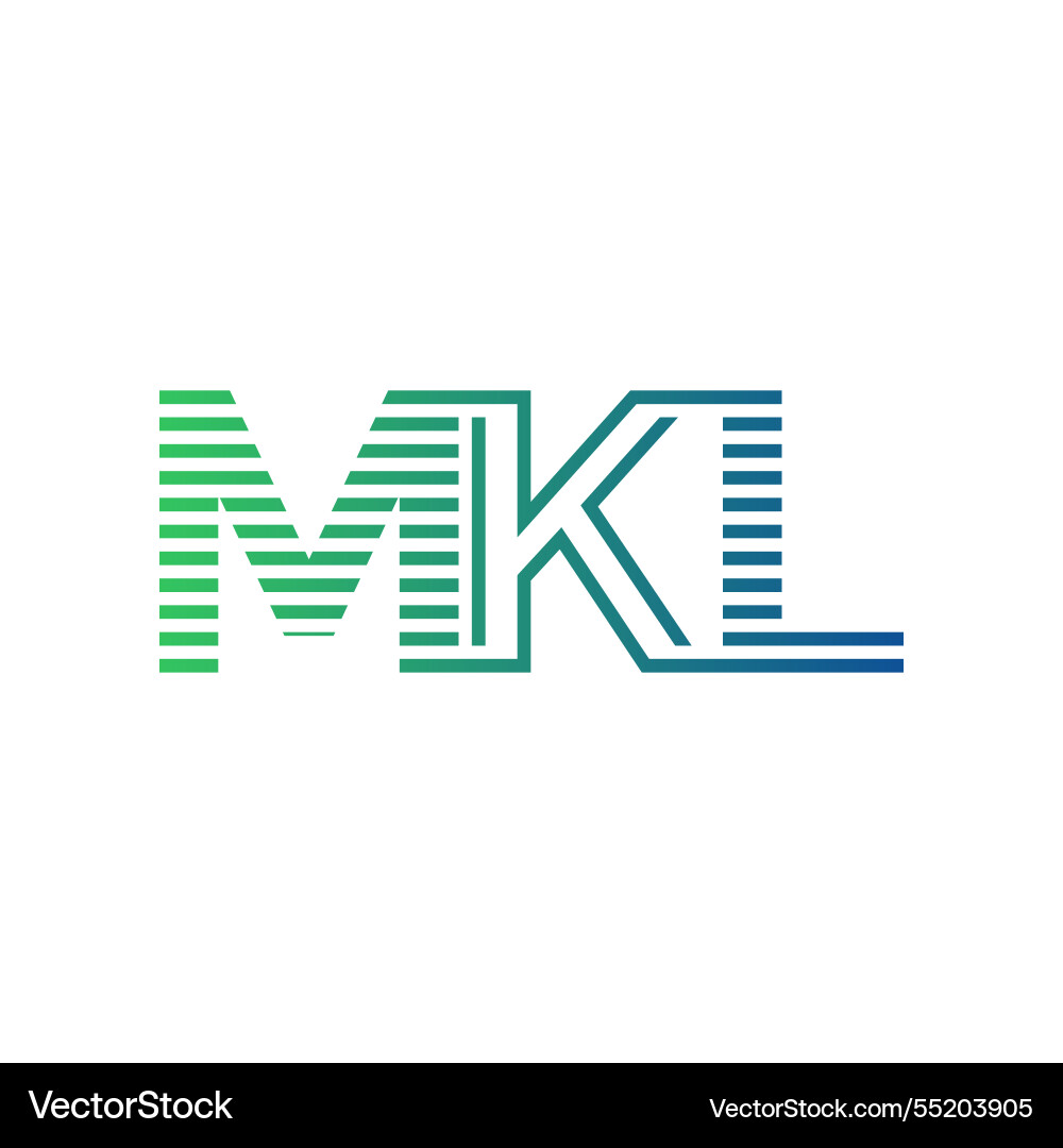 Modern mkl logo design letter minimalist Vector Image