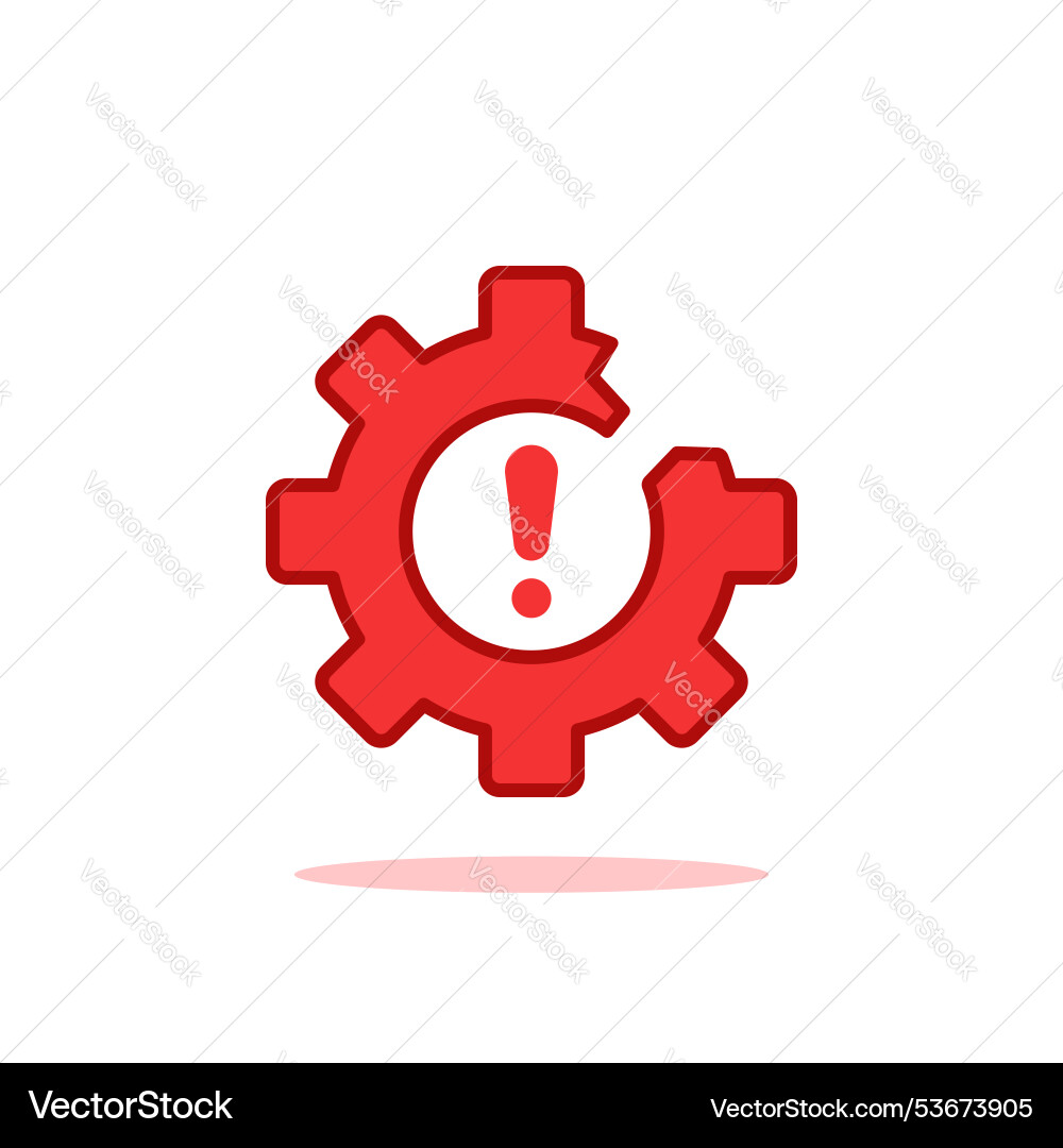 Red broken operational process or failure icon Vector Image