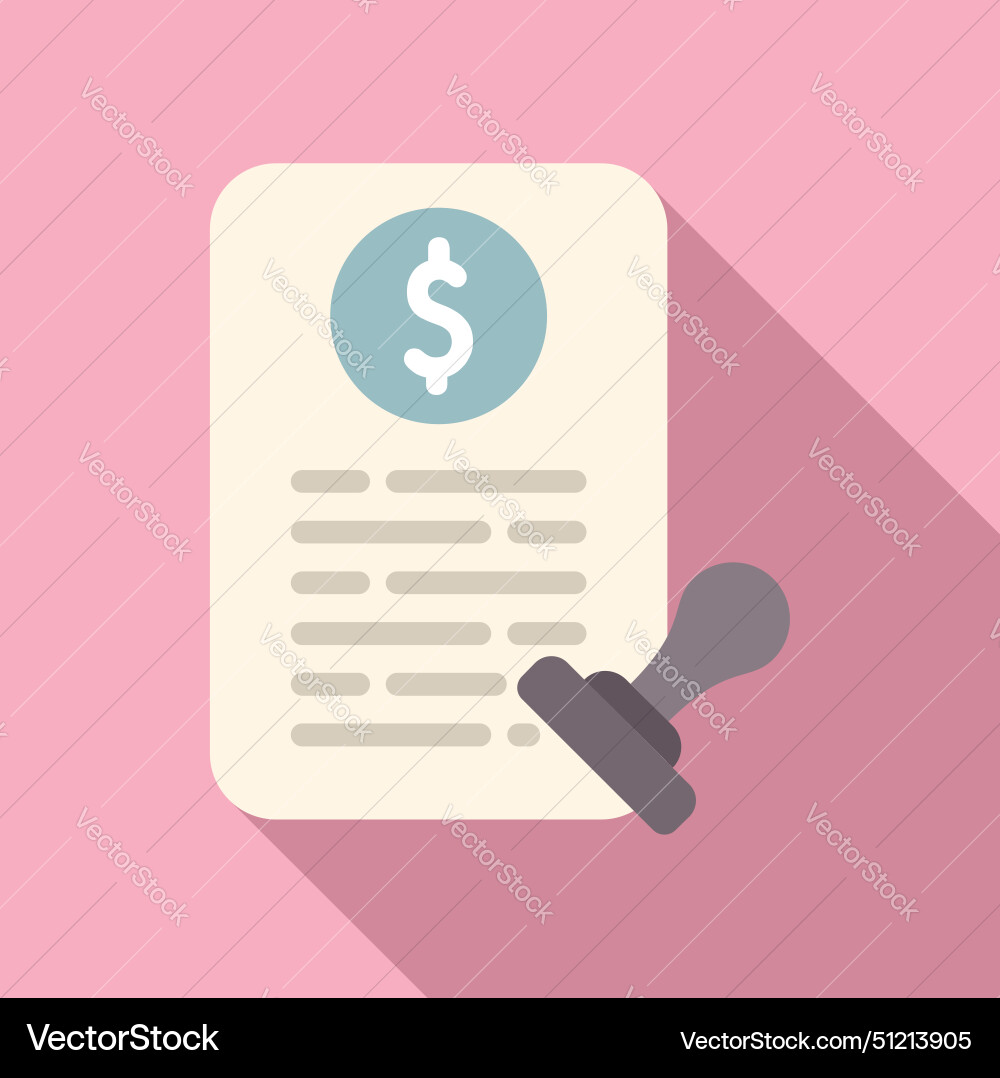 Stamp collateral document icon flat owner Vector Image