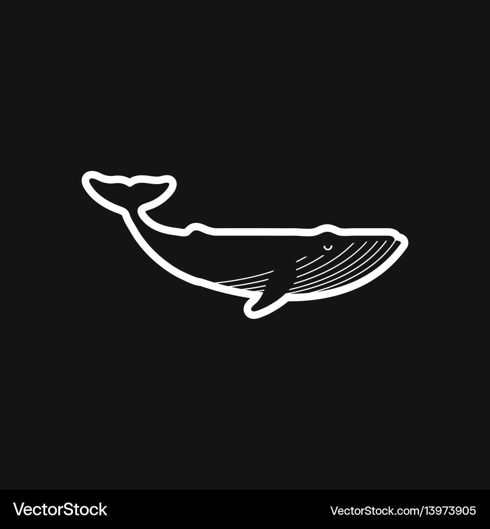 Stylish black and white icon great whale Vector Image