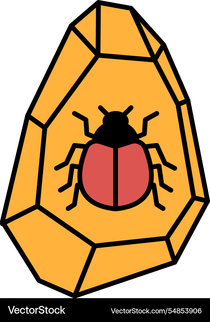 A bug is on yellow rock Royalty Free Vector Image