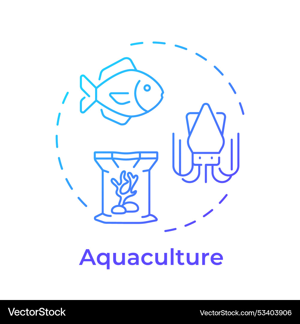 Aquaculture blue gradient concept icon Royalty Free Vector