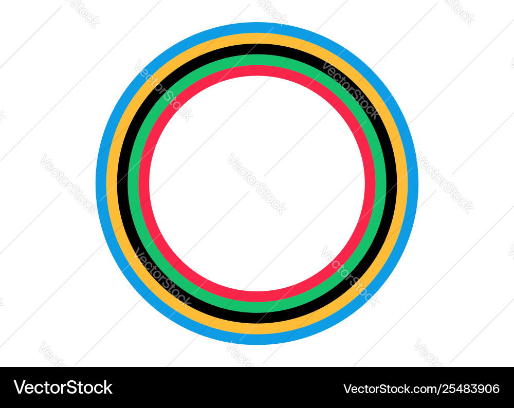 Background design with olympic color stripes rings