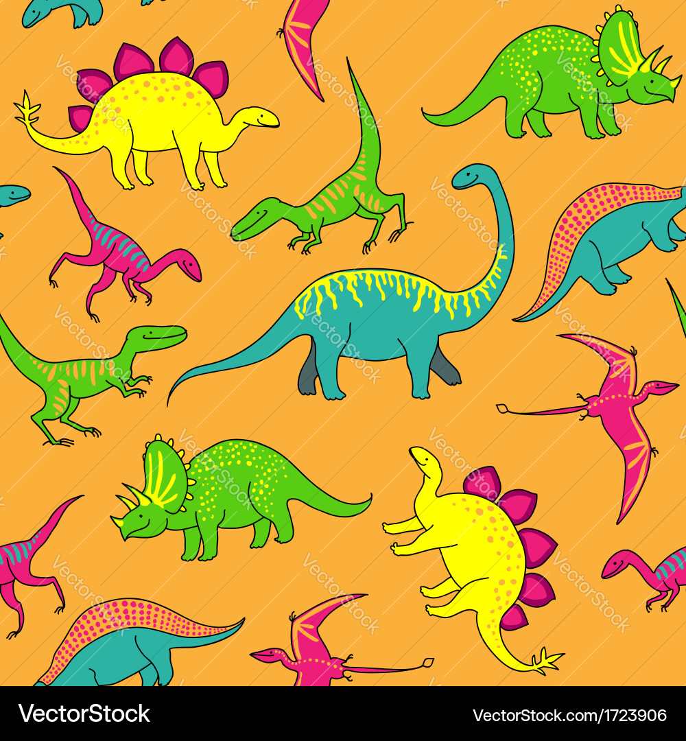 Dinosaurs pattern Royalty Free Vector Image - VectorStock