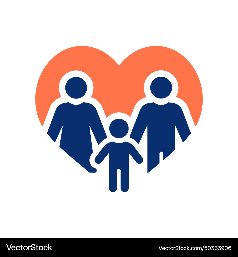 Family love solid icon Royalty Free Vector Image