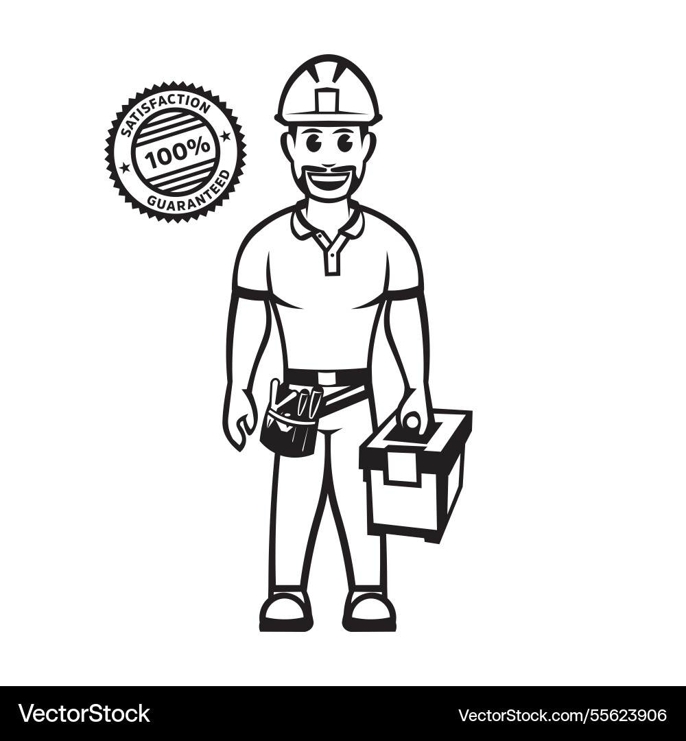Handyman in retro style design Royalty Free Vector Image