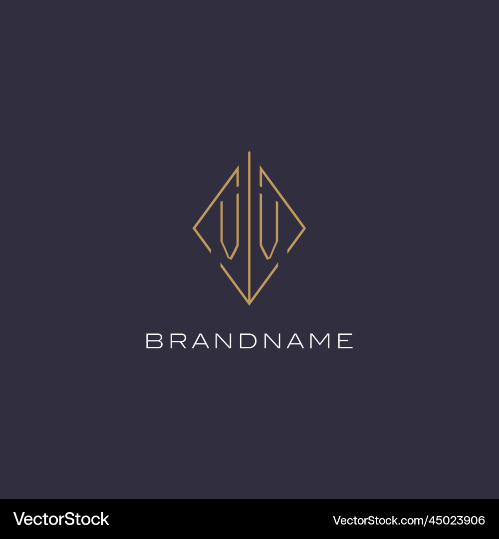 Initial letter vv logo monogram with diamond Vector Image