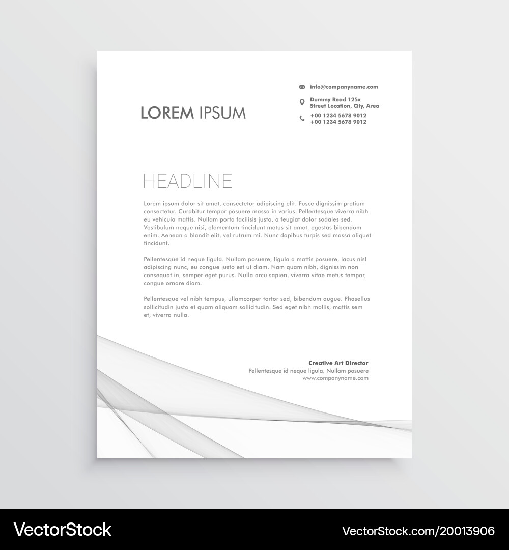 Minimalist Letterhead Template Royalty Free Vector Image