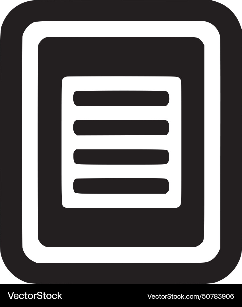 Rectangle - black and white isolated icon Vector Image
