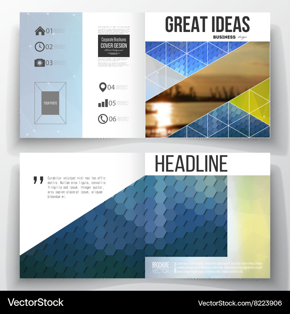 Set of square design brochure template Royalty Free Vector