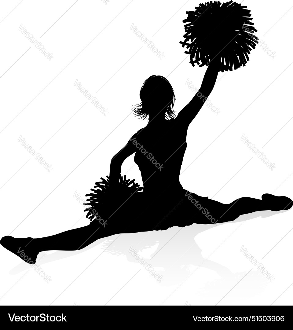 Silhouette cheerleader graphic Royalty Free Vector Image