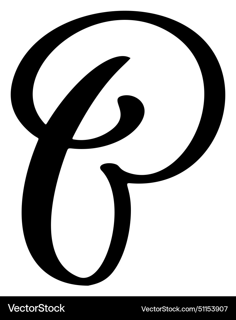 Calligraphy hand drawn letter b curve Royalty Free Vector