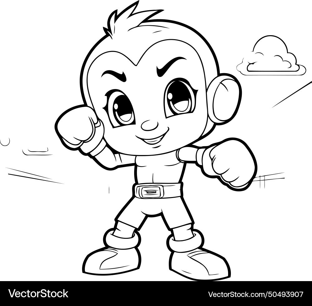 Cartoon of little boy comic character Royalty Free Vector