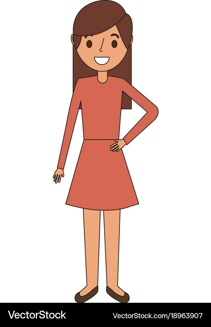 Cartoon woman female smiling character Royalty Free Vector