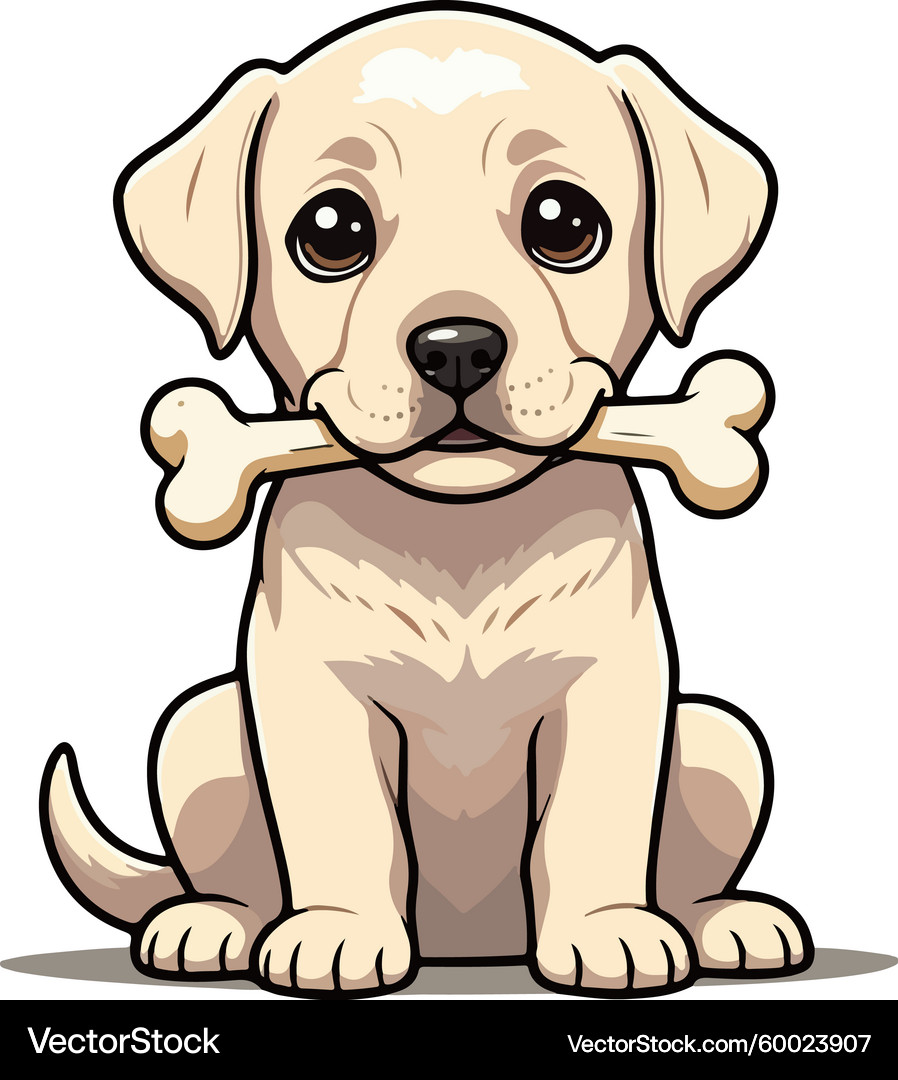 Cute Cartoon Labrador Retriever – Royalty-Free Vector | VectorStock