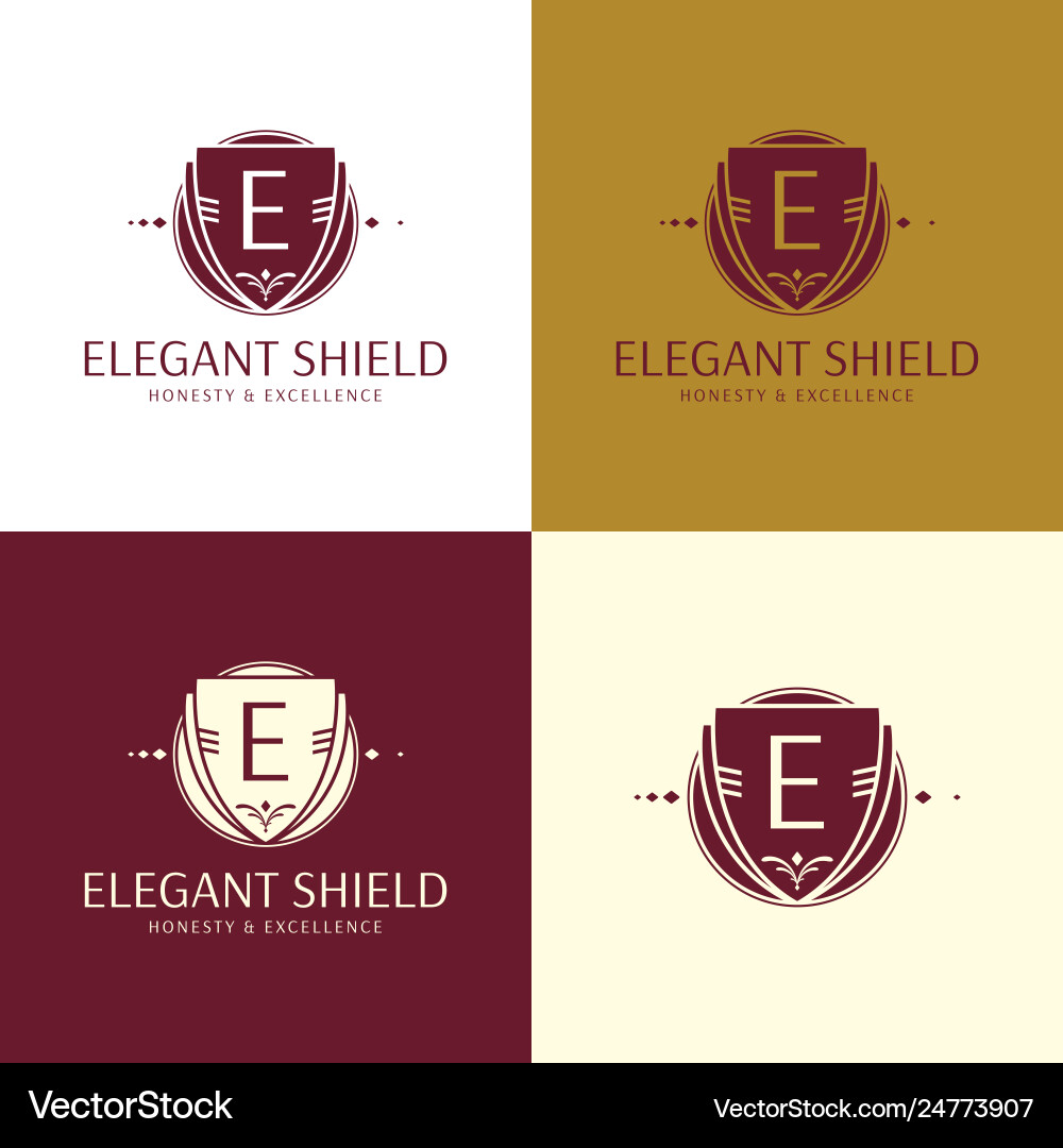 Elegant shield logo Royalty Free Vector Image - VectorStock