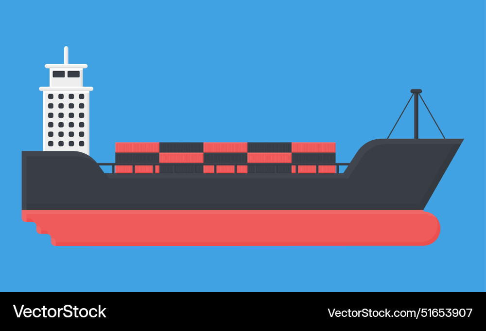 Logistics container ship Royalty Free Vector Image