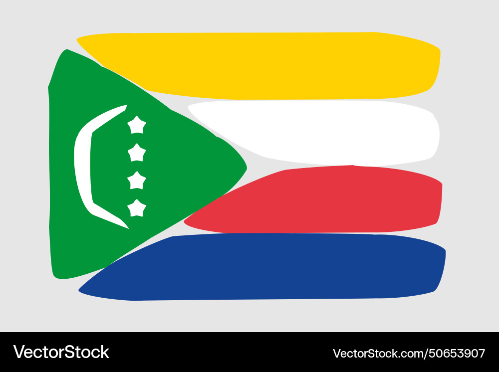 Painted flag of comoros Royalty Free Vector Image