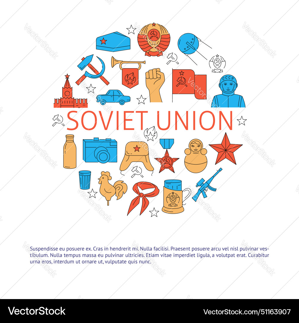 Soviet union round concept banner Royalty Free Vector Image