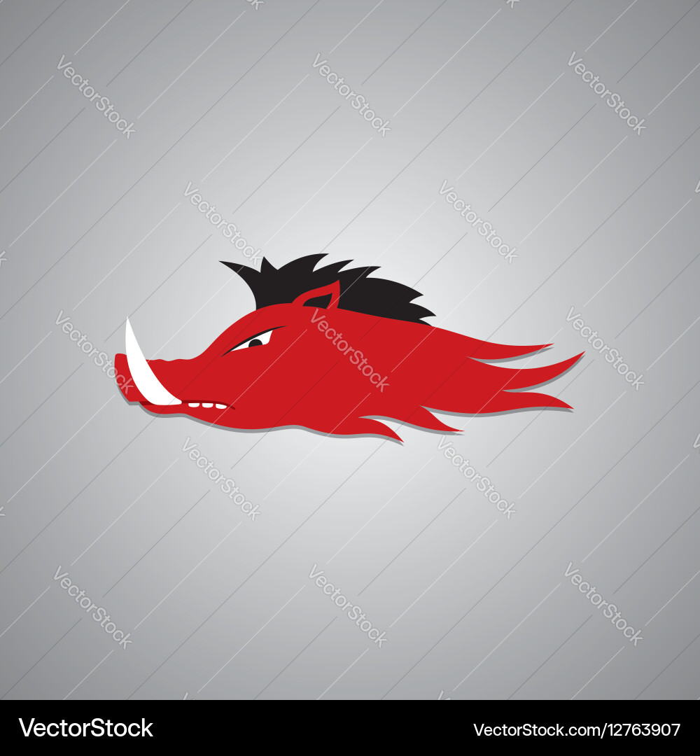 Wild fire hog head mascot sport team logo Vector Image