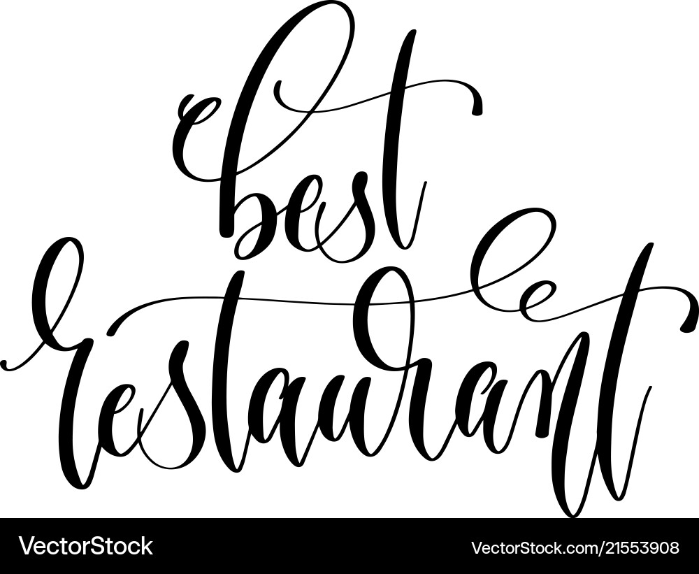 Bestes Restaurant - schwarze und weiße Handschrift