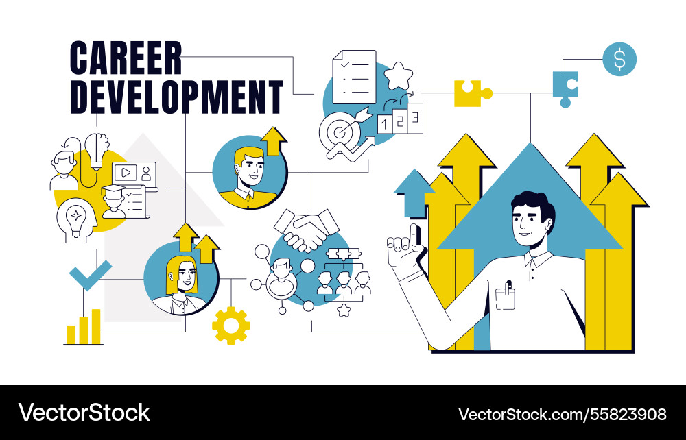 Career development concept Royalty Free Vector Image