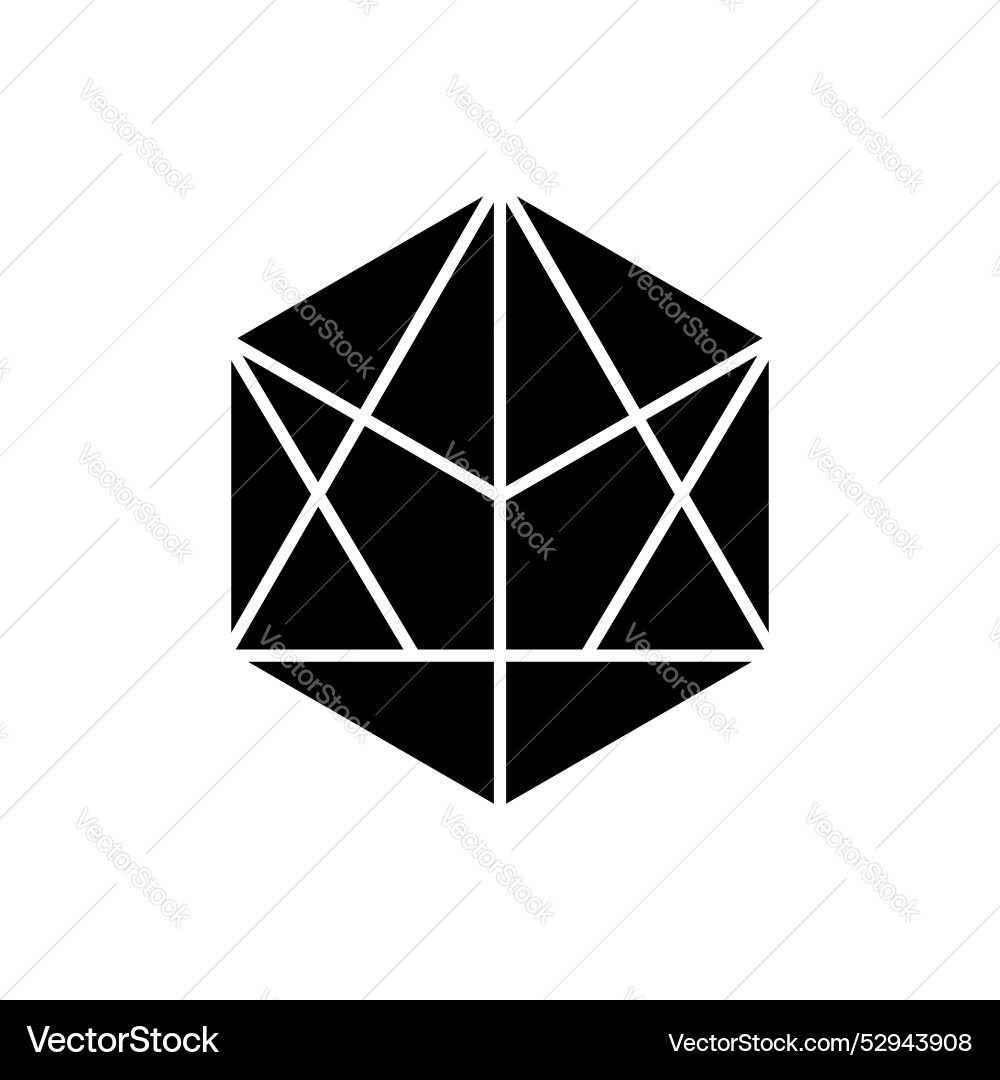 Dice d20 icon set die with 20 sides symbol 3d Vector Image