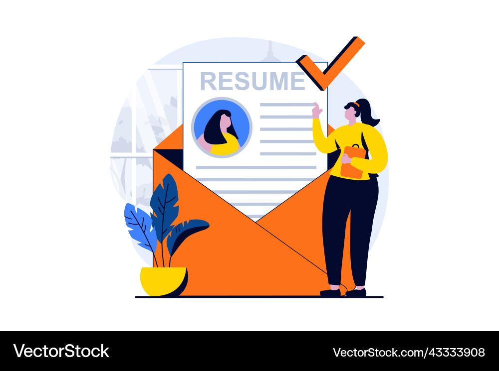 Employee hiring process concept with people scene Vector Image