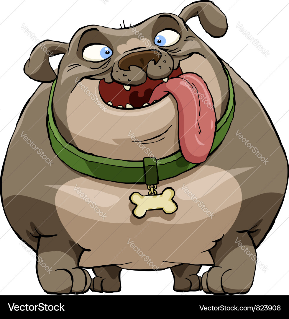 Fat dog Royalty Free Vector Image - VectorStock
