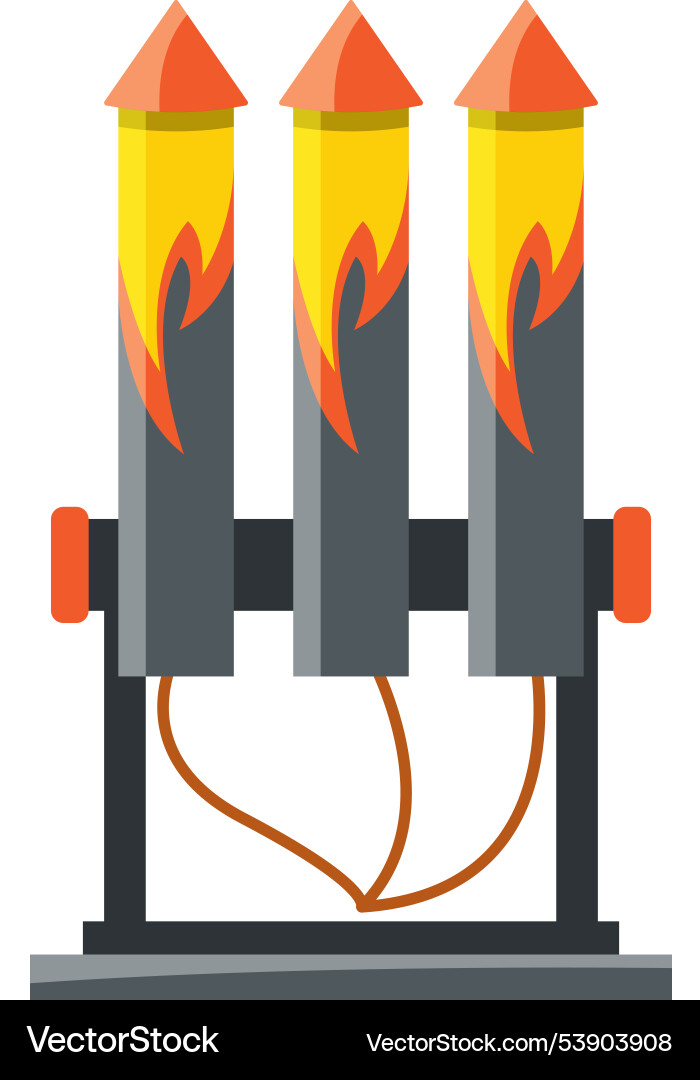 Firework rockets launcher party sky light show Vector Image