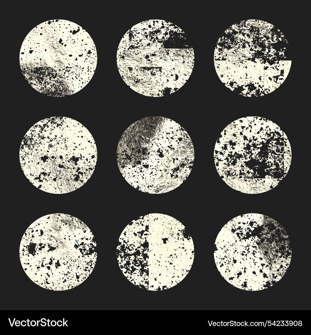Grunge silver foil shiny handmade circles golden Vector Image