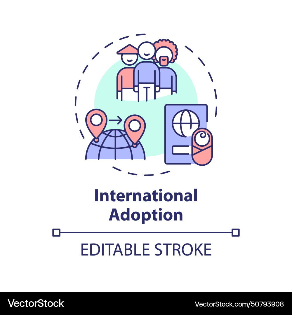 International adoption multi color concept icon Vector Image