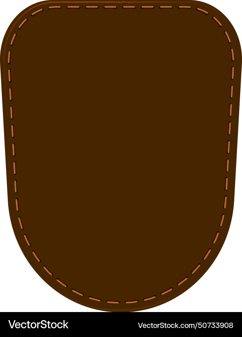 Leather patch with realistic stitch chevron Vector Image