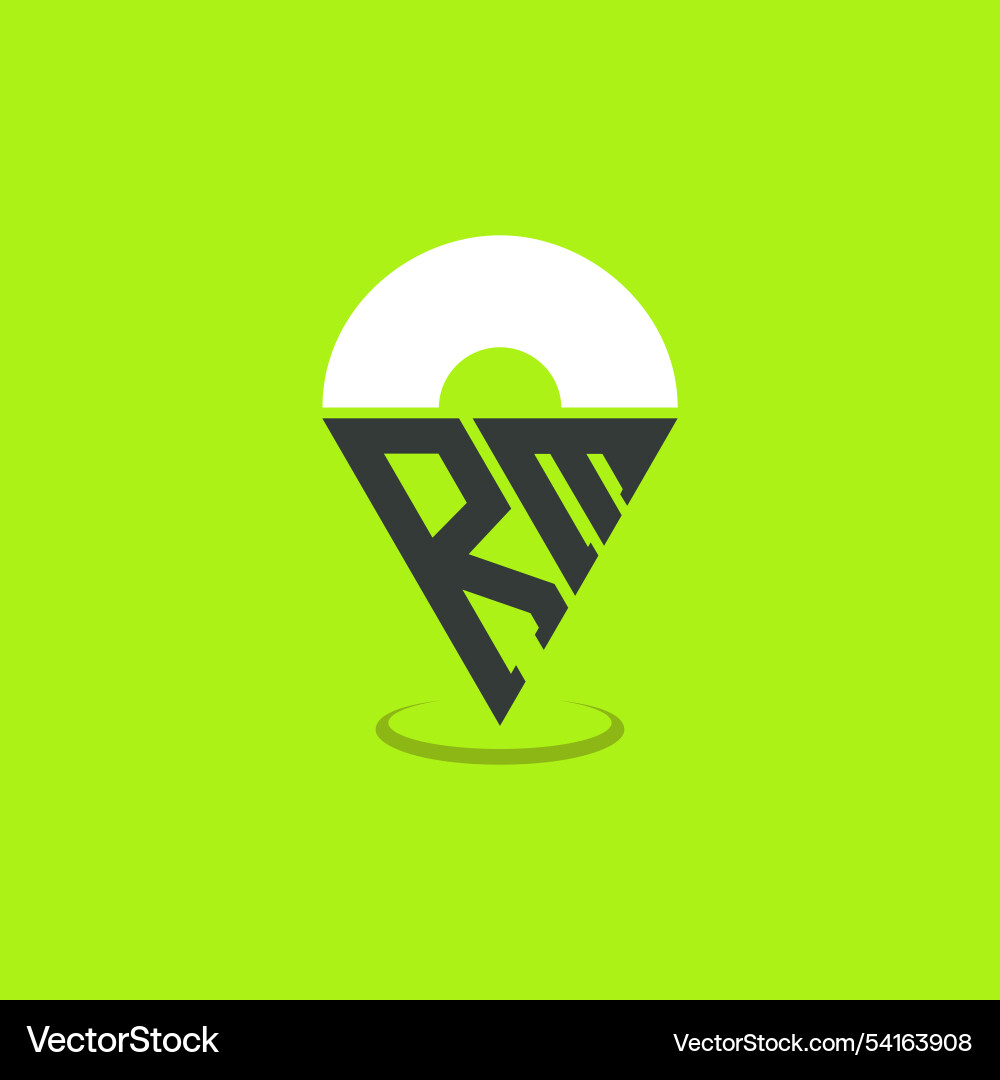 Letter rm location logo design modern initials Vector Image