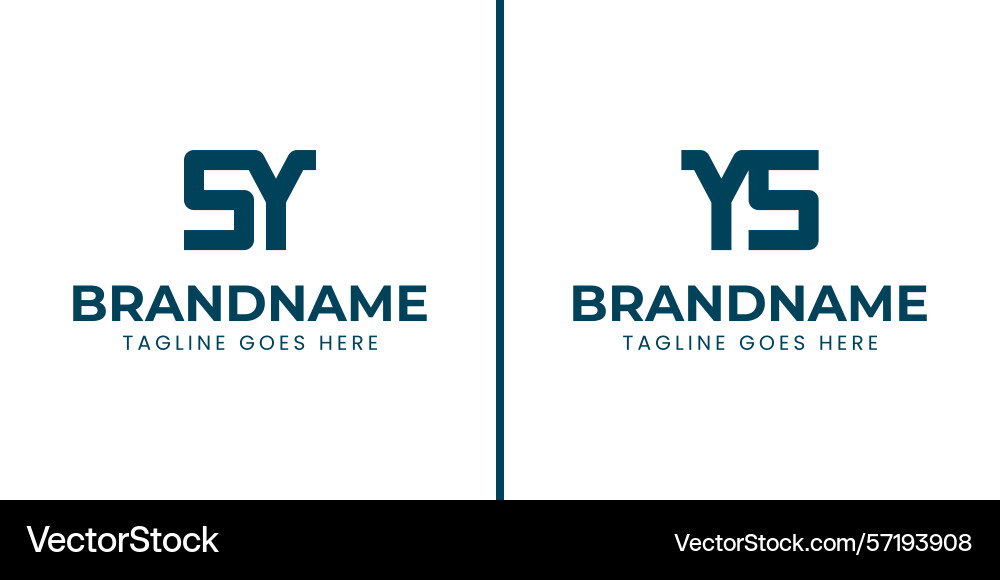 Letters sy and ys monogram logo set suitable Vector Image