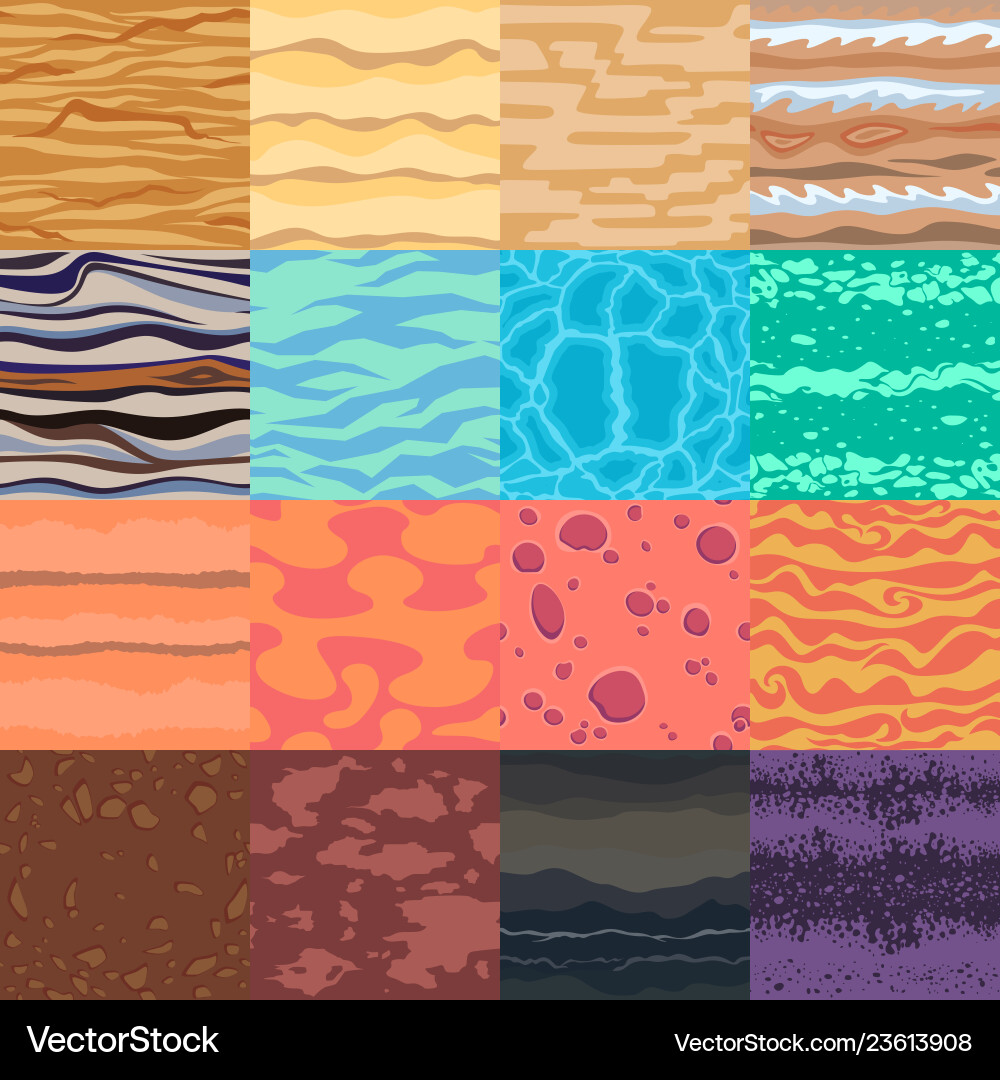 Set of seamless cartoon textures Royalty Free Vector Image