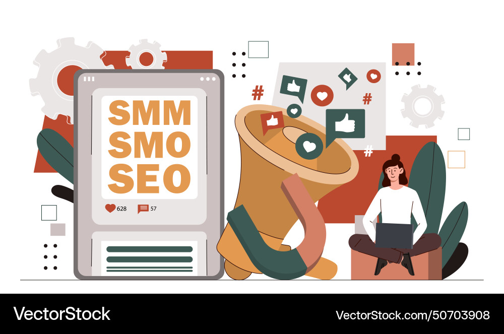 Smm specialist concept Royalty Free Vector Image